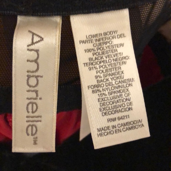 Ambrielle | Intimates & Sleepwear | Ambrielle Red Satin Wblack Velore ...